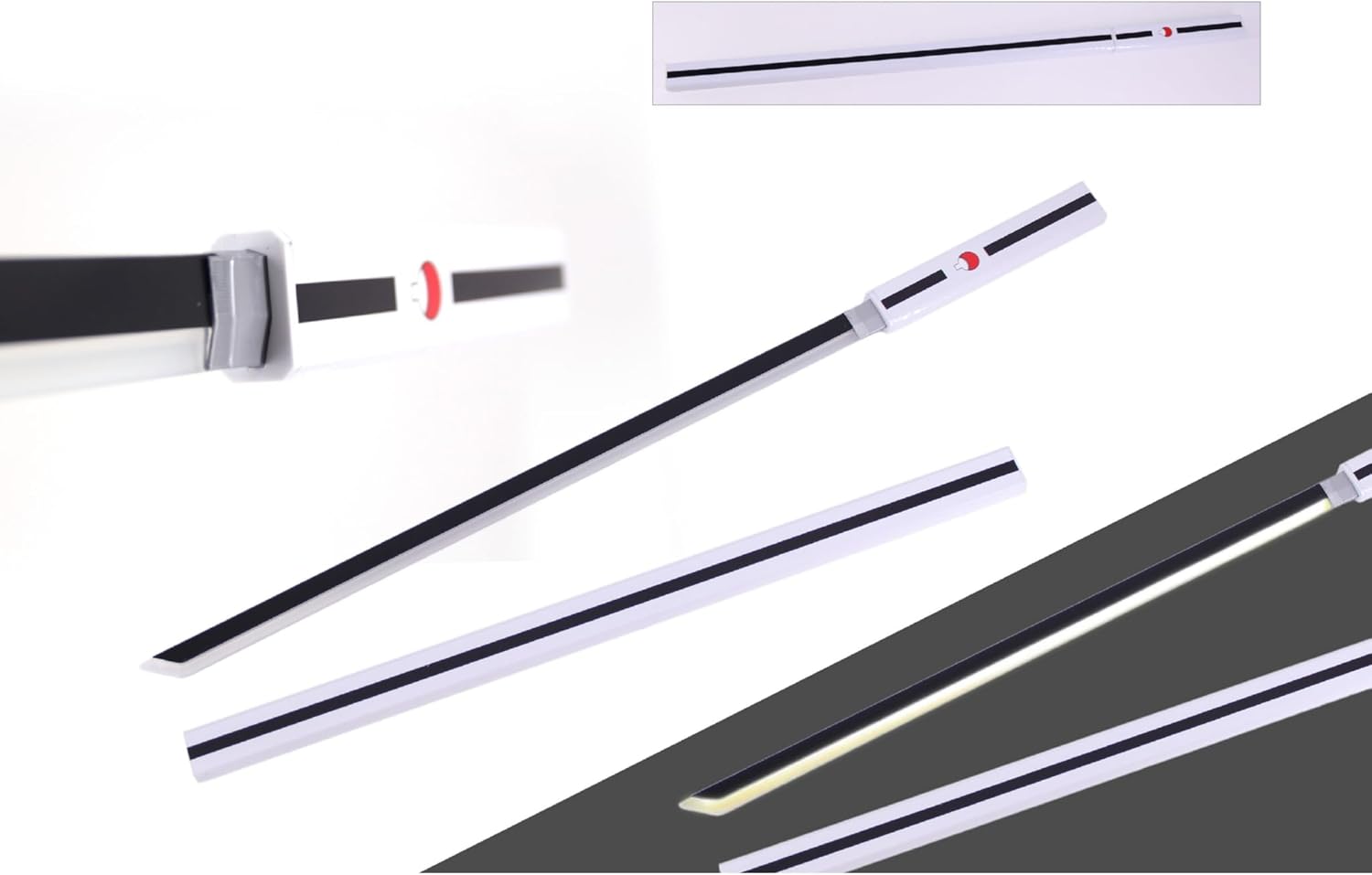 Naruto Shippuden White LED Light Up Sword Cosplay Prop Replica