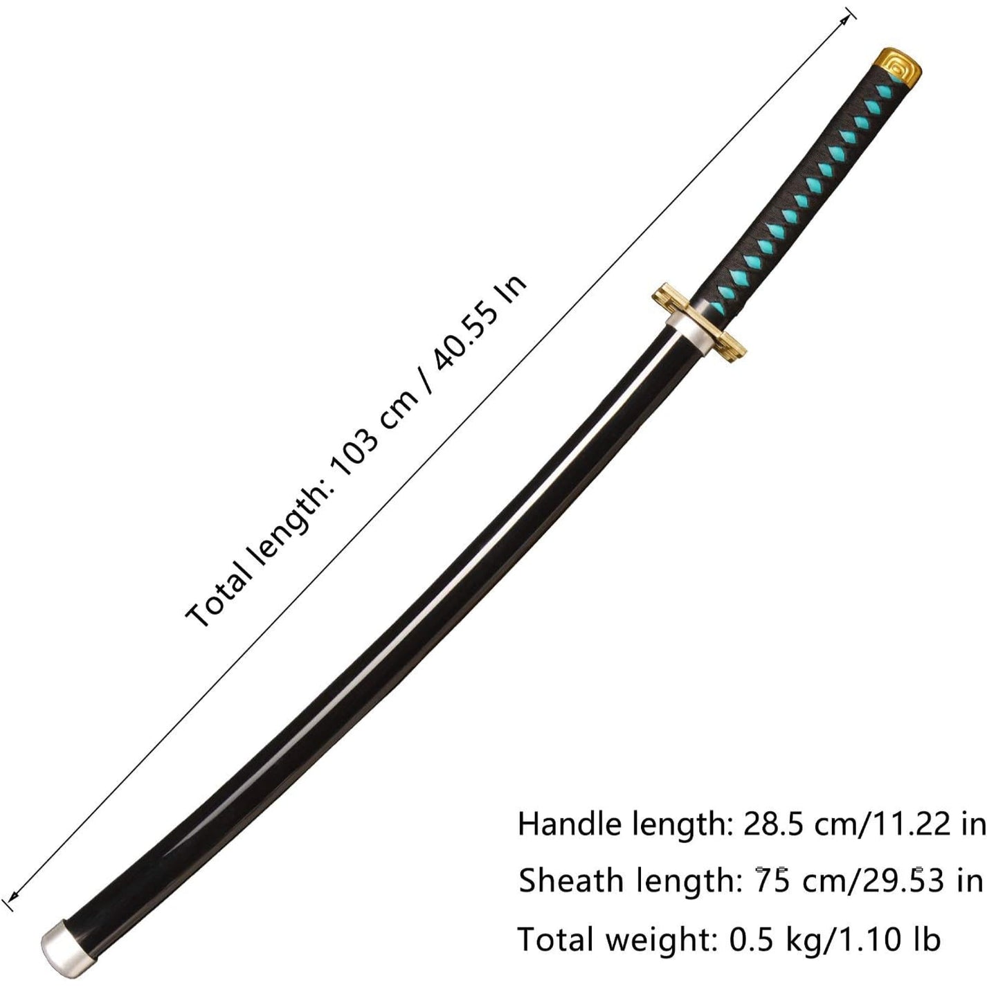 Demon Slayer Sword Muichiro Tokito Nichirin Blade Wooden Cosplay Sword